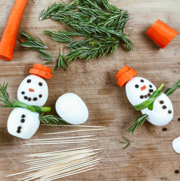Adorable Egg Snowman Snacks - Aileen Cooks